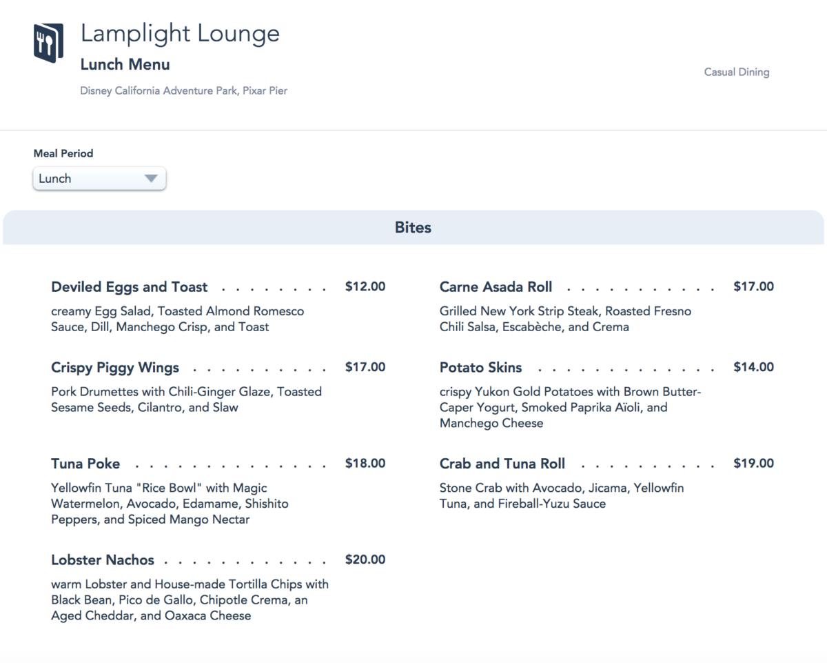 Lamplight Lounge Menu Released Ahead of Pixar Pier Opening at Disney ...