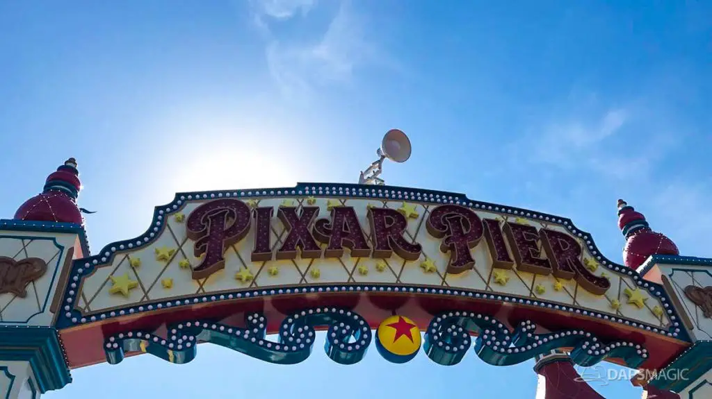 Disney California Adventure Unveils New Pixar Lamp at Entrance Sign for ...