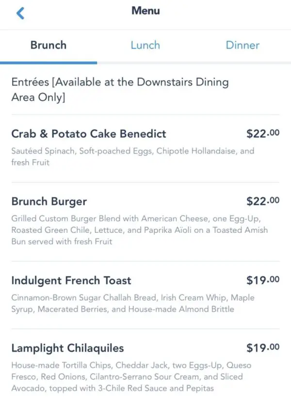 Lamplight Lounge Brunch Menu Elevates Food Offerings in the Disneyland ...