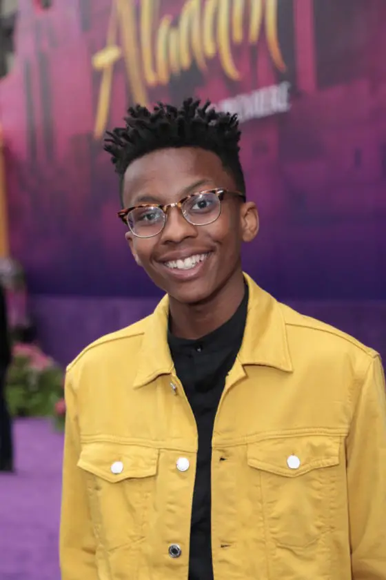 Cast and Crew of Disney's Aladdin Walk Magic Purple Carpet for ...