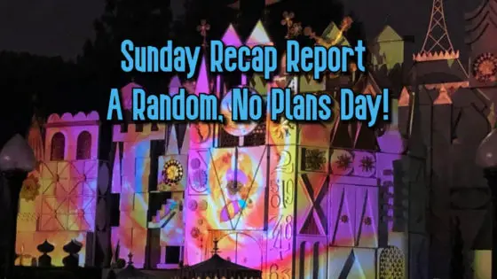 Sunday Recap Report - A Random, No Plans Day!