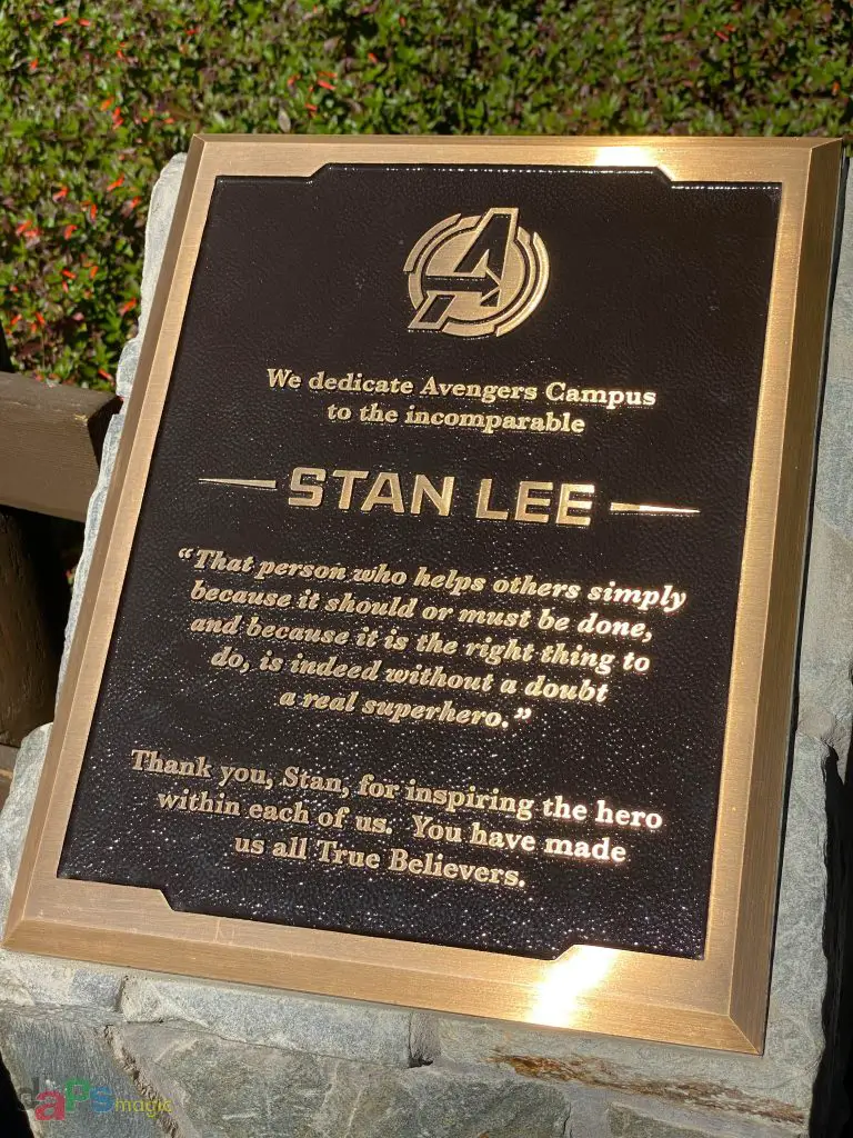 New Plaque Installed at Avengers Campus Honoring Stan Lee's Legacy