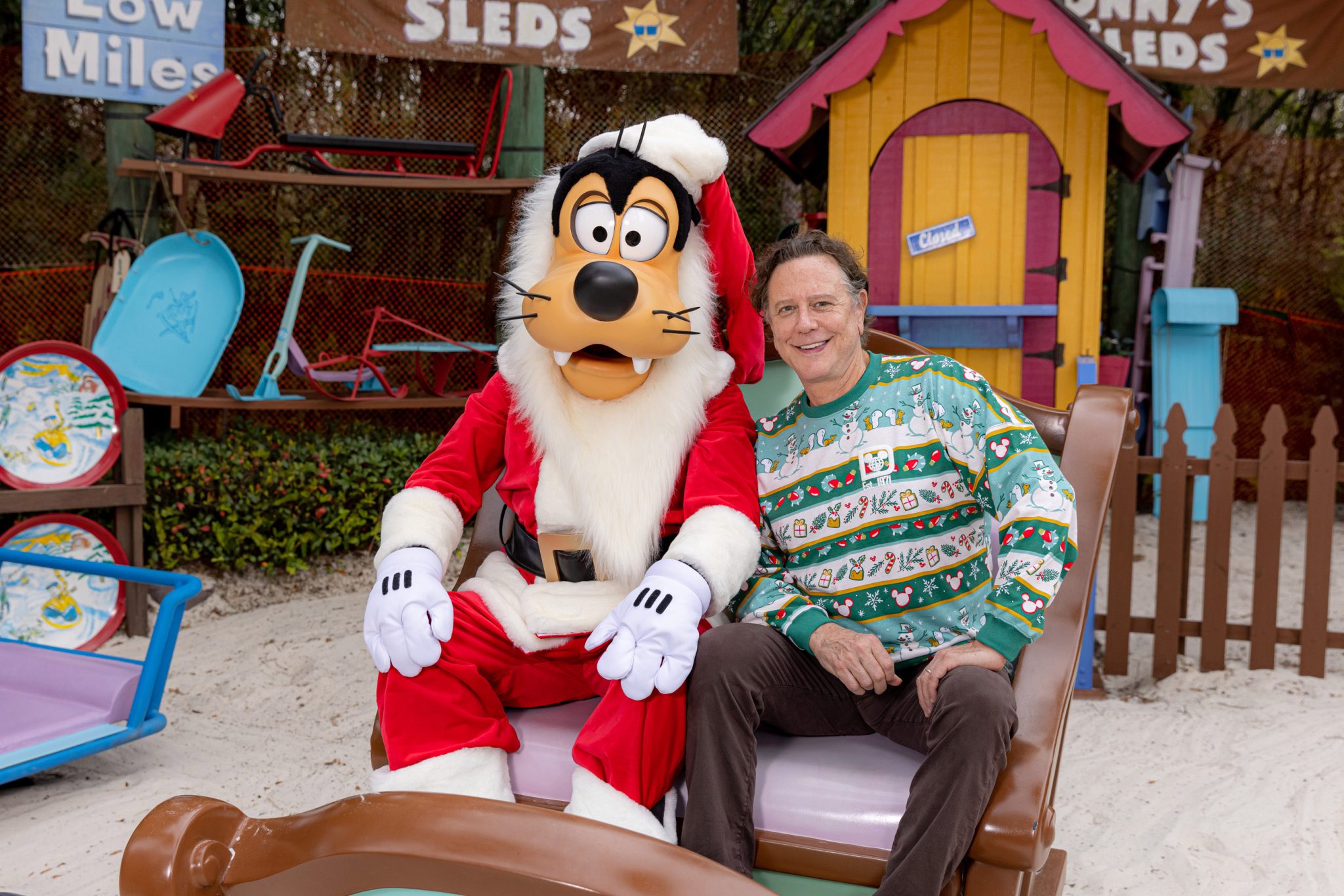 Actor Judge Reinhold Visits Santa Goofy at Walt Disney World Resort