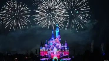 Disneyland Castle Fireworks Drawing