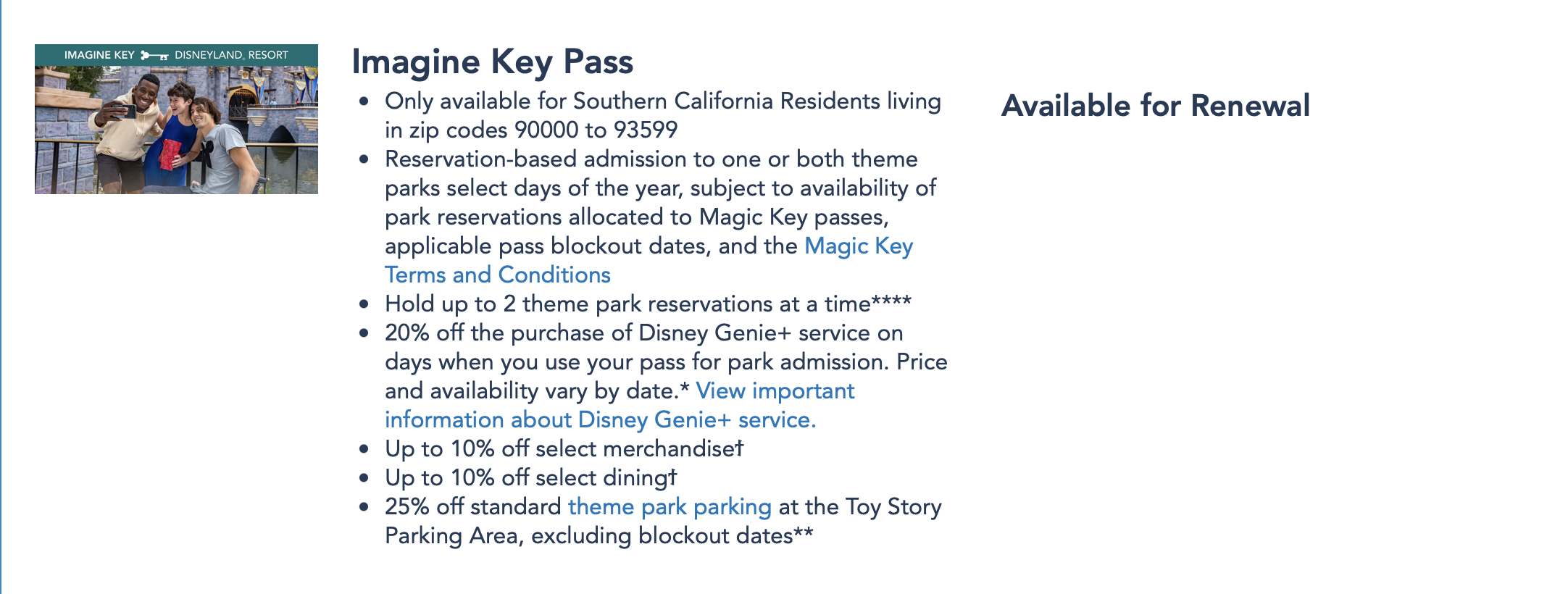 Imagine Key Becomes Third Disneyland Magic Key to Sell Out