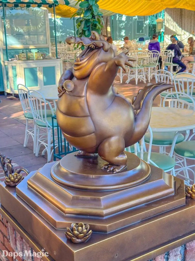 New Louis the Alligator Statue Appears Outside Tiana's Palace at Disneyland