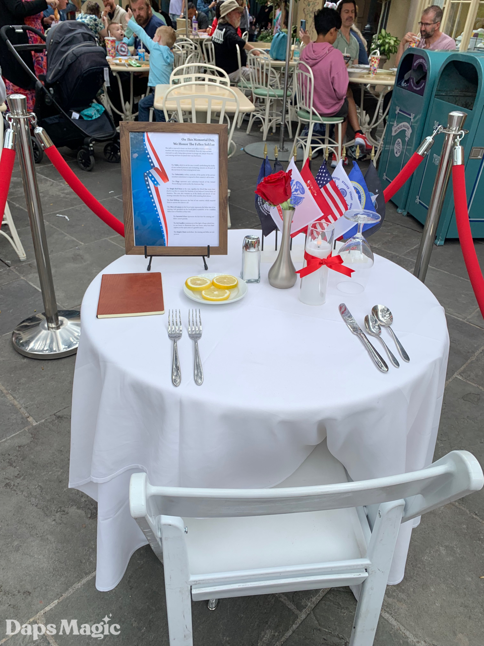 Tribute Tables Set for Fallen Soldiers at Disneyland for Memorial Day