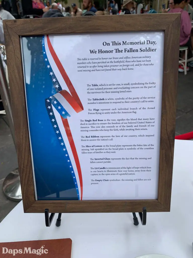 Tribute Tables Set for Fallen Soldiers at Disneyland for Memorial Day
