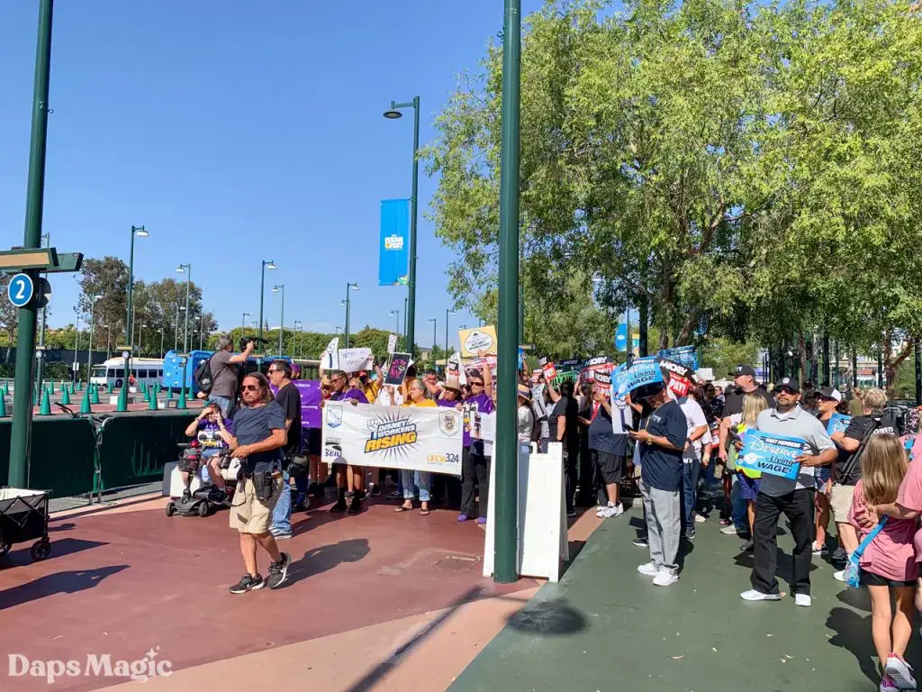 Disneyland Resort Cast Members Protest Outside Disneyland on 69th Birthday
