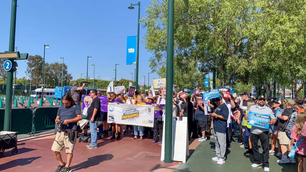 Disneyland Resort Cast Members Protest Outside Disneyland on 69th Birthday