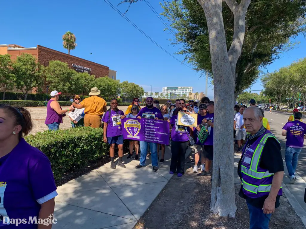 Disneyland Resort Cast Members Protest Outside Disneyland on 69th Birthday