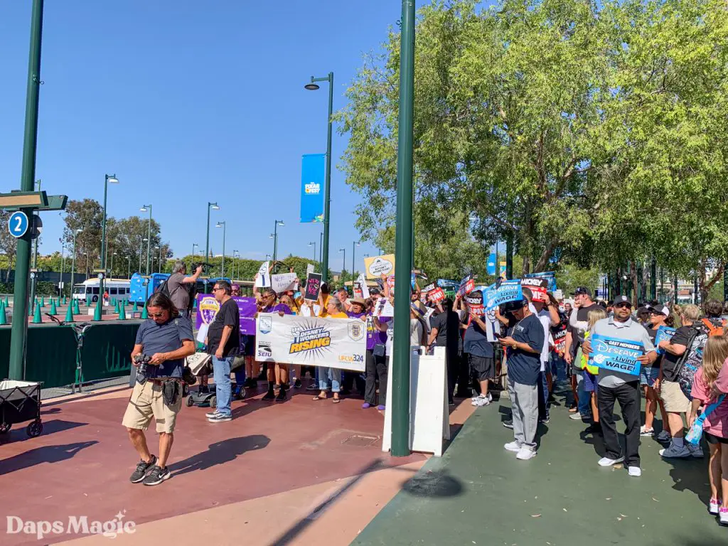 Disneyland Resort Cast Members Protest Outside Disneyland on 69th Birthday