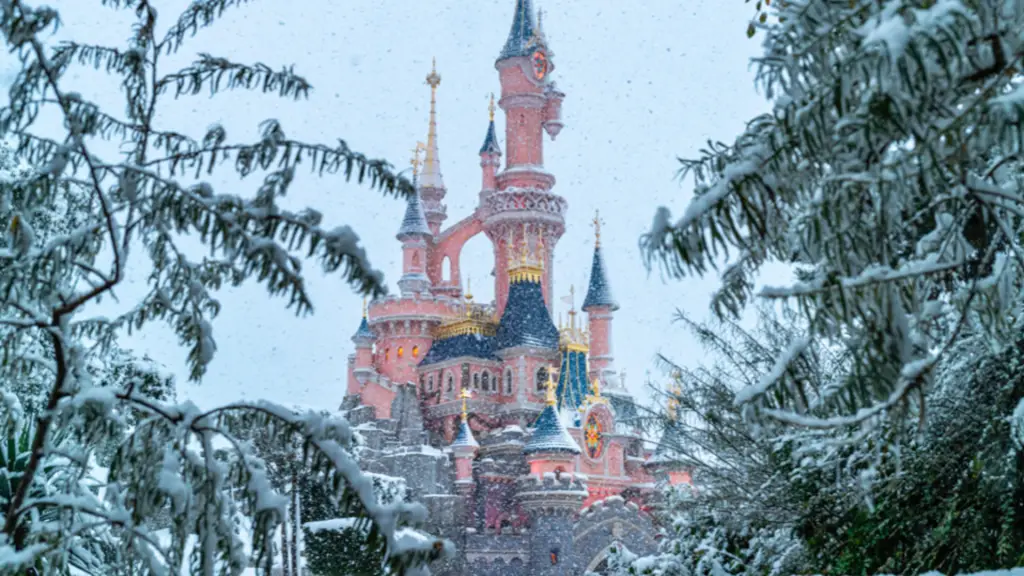 Disney Shares Photos of Snowfall at Disneyland Paris