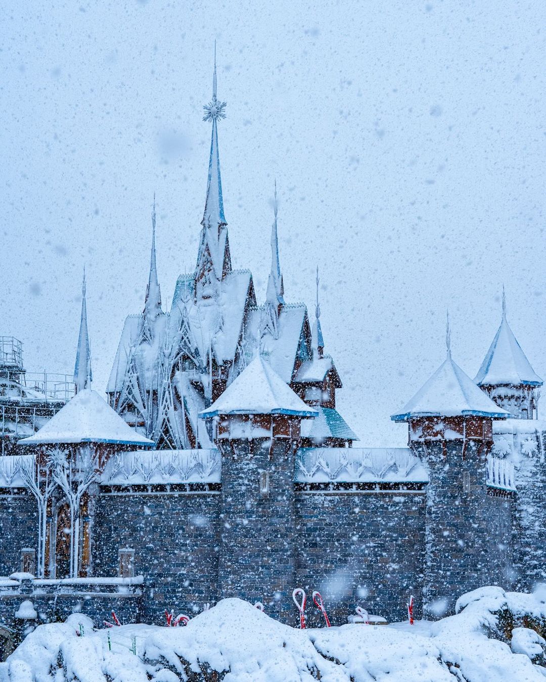 Disney Shares Photos of Snowfall at Disneyland Paris
