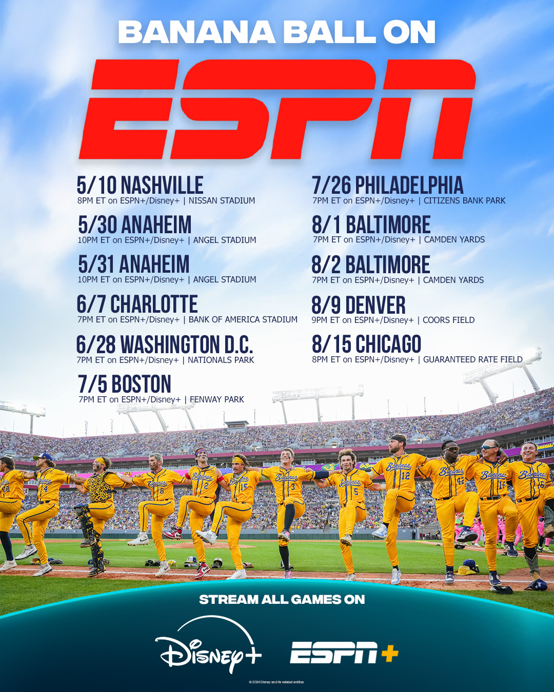 Savannah Bananas Baseball Team Headed to Disneyland!