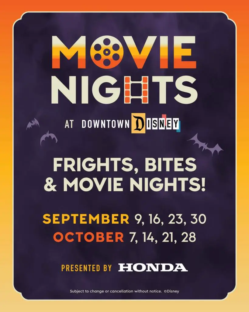 Movie Nights at Downtown Disney Returning for Halloween Time
